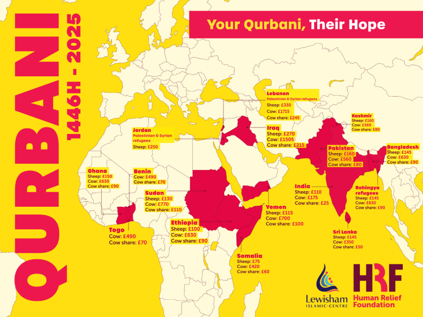 Fulfil Your Qurbani with Human Relief Foundation – In Partnership with Lewisham Islamic Centre ...